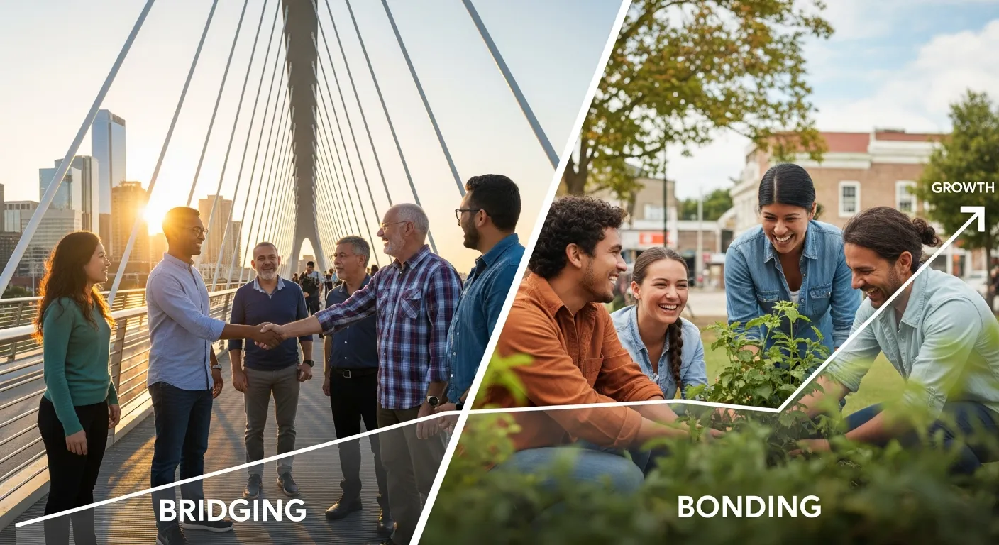 bridging vs bonding: Trust and Growth in Communities